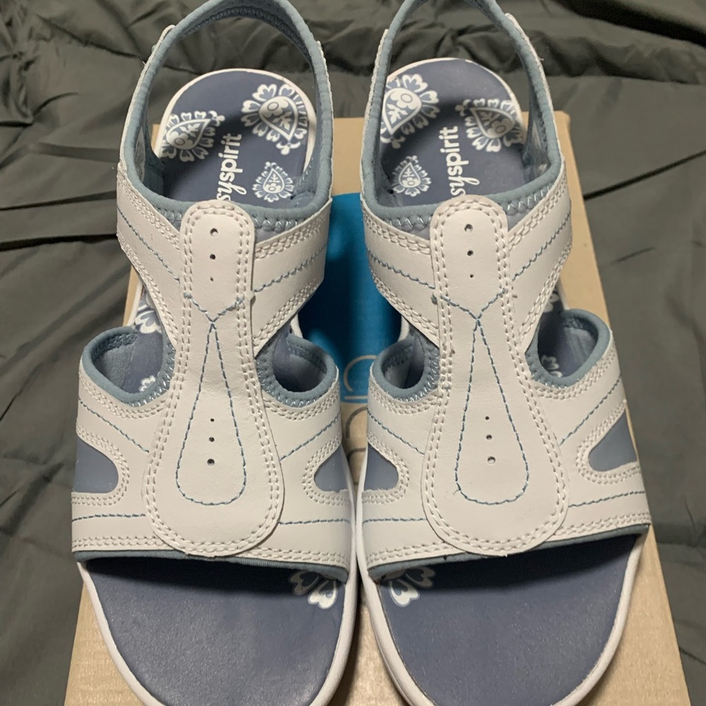 Brand New White And Blue Easy Spirit Highline Sandals… - Gem